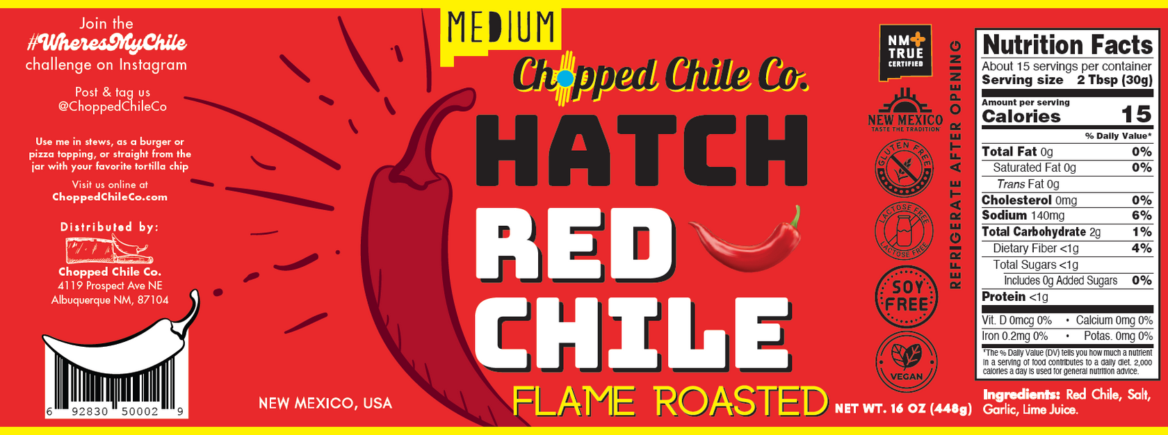 Roasted Hatch New Mexico Red Chile by Chopped Chile Co.